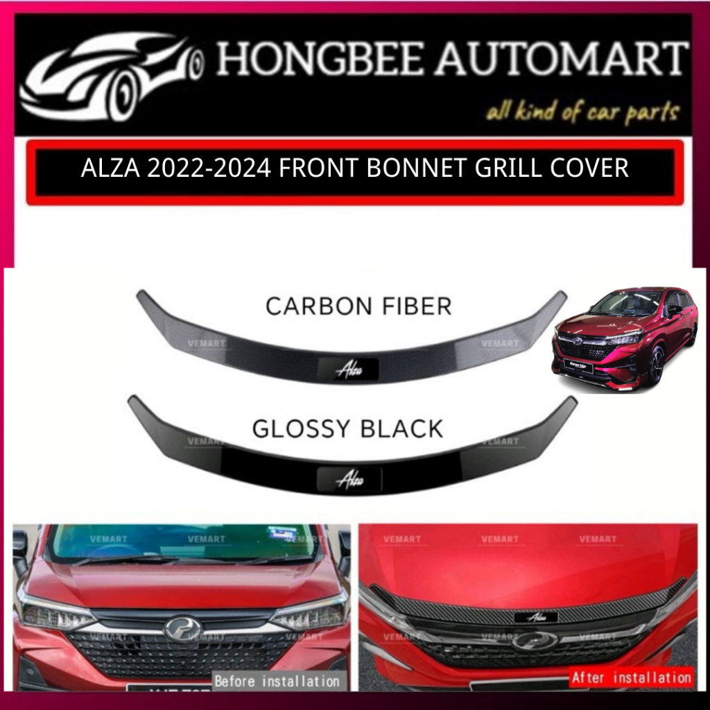 PERODUA ALZA 2022-PRESENT FRONT BONNET GRILL GRILL COVER CARBON FIBER ...