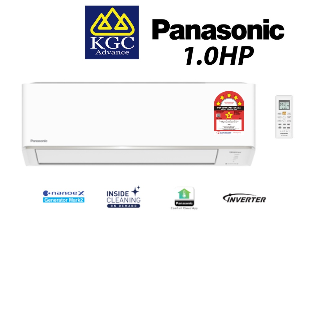 Panasonic 1.0HP X-Deluxe Inverter Air Conditioner KU Series CS-KU9AKH-1 / CU-RU9AKH [Extra ...