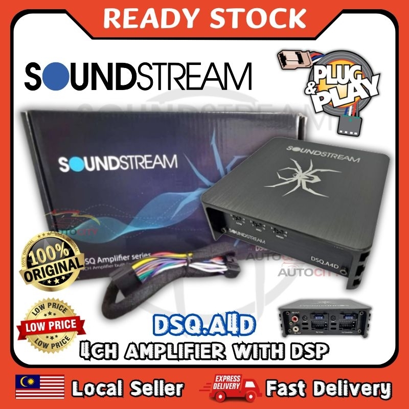 SOUNDSTREAM 4CH Power Amplifier with DSP Plug & Play for Android Player DSQ.A4D for myvi viva ...