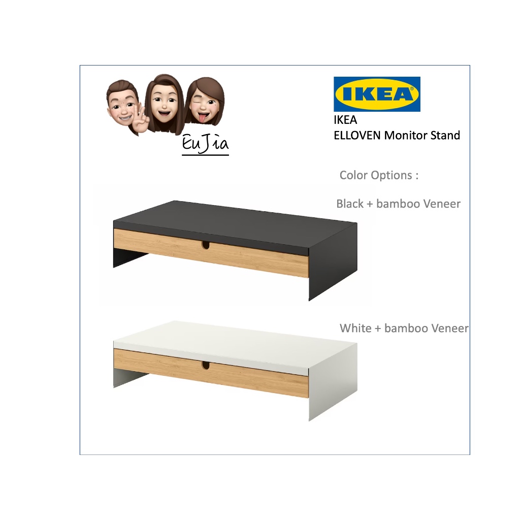 Original Elloven Monitor Stand With Drawer Genuine Ikea Shopee Malaysia