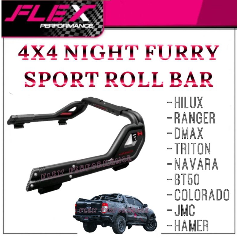 4X4 NIGHT FURRY SPORT ROLL BAR HILUX VIGO REVO ROGUE RANGER T6T7 T8 ...
