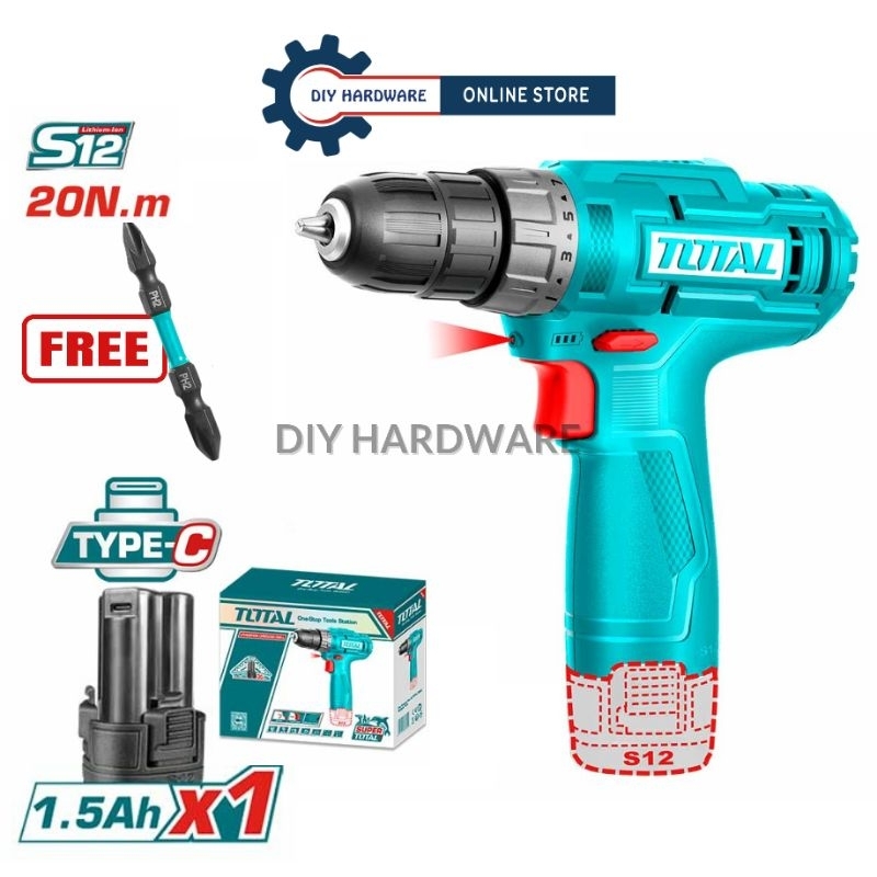 Total Li-ion (S12 / 12V) Cordless Drill TDLI12415 / TDLI12428 | Shopee ...