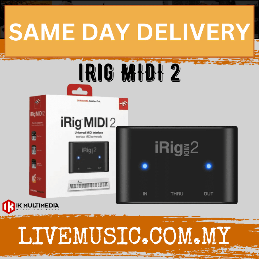 IK Multimedia iRig MIDI 2 - Universal MIDI2 Interface for iOS and Android Devices (MIDI-2/MIDI2 ...