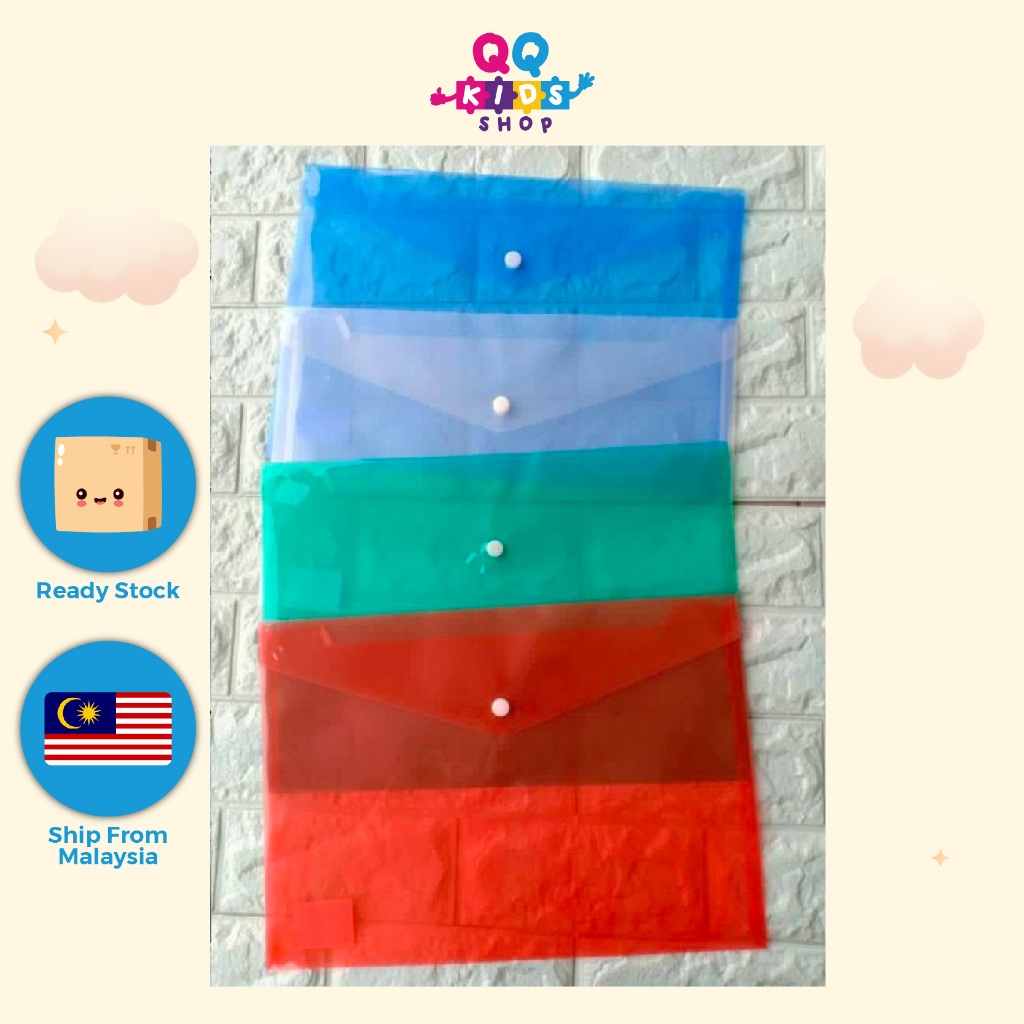 Astar A4 Transparent Button File Pocket File Document Holder | Shopee ...