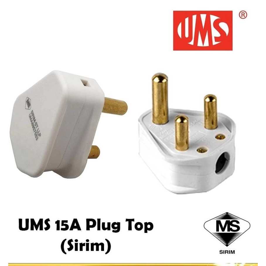 UMS 15A Plug Top Bakelite/ Round Pin Plug (SIRIM) 3 Pin for Water ...