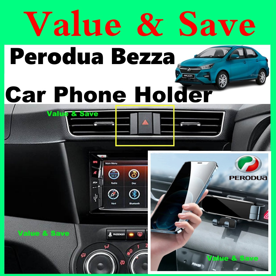 Perodua Bezza Custom Fit Gravity Phone Holder Air Vent Aircond Mobile ...
