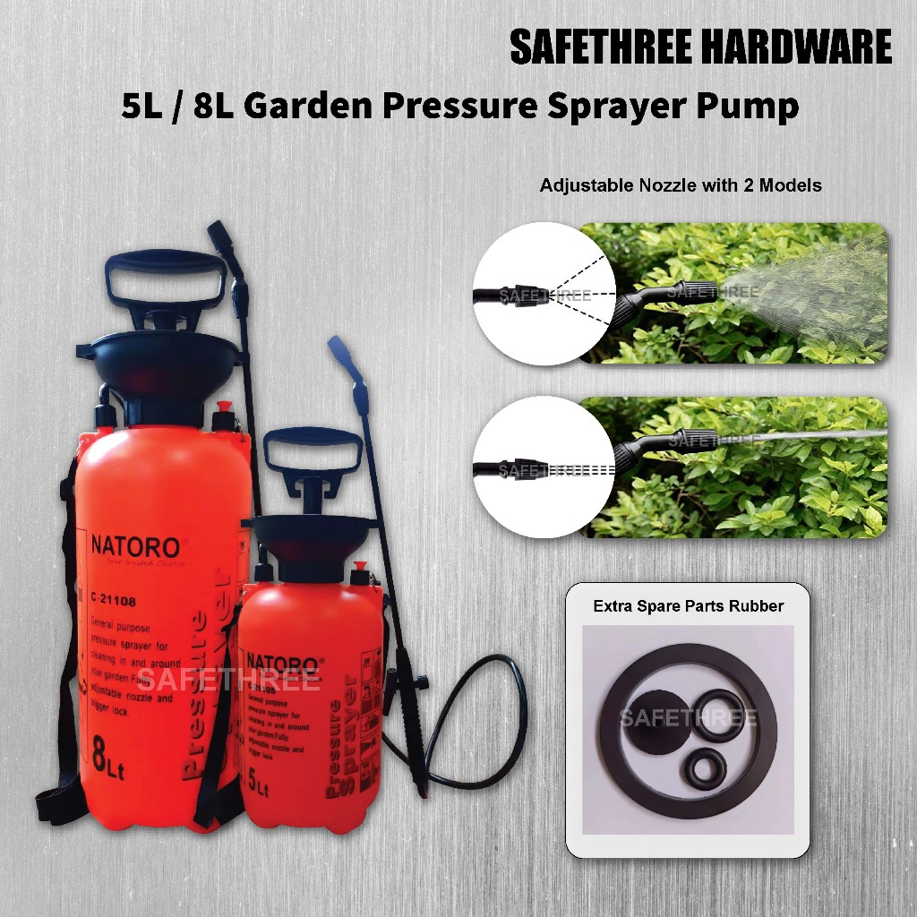Natoro Hitmax Ponny 5L 8L Garden Pressure Sprayer Hand Pump Plastic Pesticide Control Lawn Pam ...