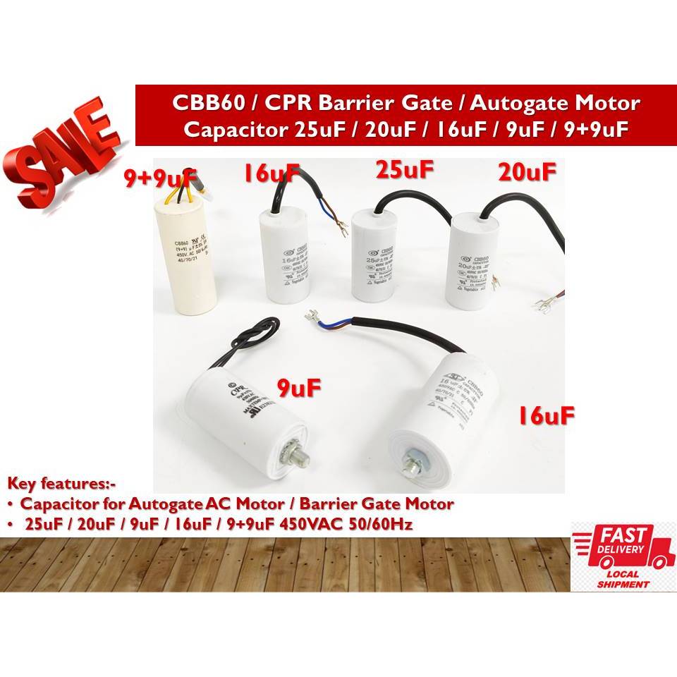 CBB60 / CPR Barrier Gate / Autogate AC Motor Capacitor (Kapacitor) 25uf ...