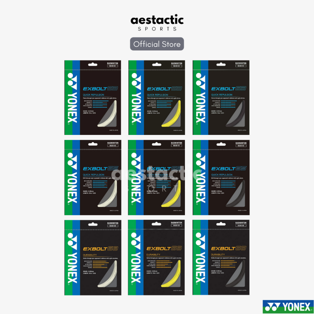 [100% ORIGINAL] YONEX Badminton String Exbolt 63 / Exbolt 65 / Exbolt ...