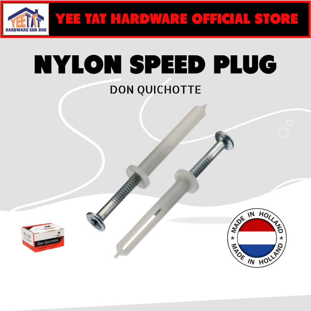 【𝟏𝟎𝟎% 𝗠𝗔𝗗𝗘 𝗜𝗡 𝗛𝗢𝗟𝗟𝗔𝗡𝗗】DQ NYLON SPEED PLUG NAIL ANCHOR HAMMER FIXING ...