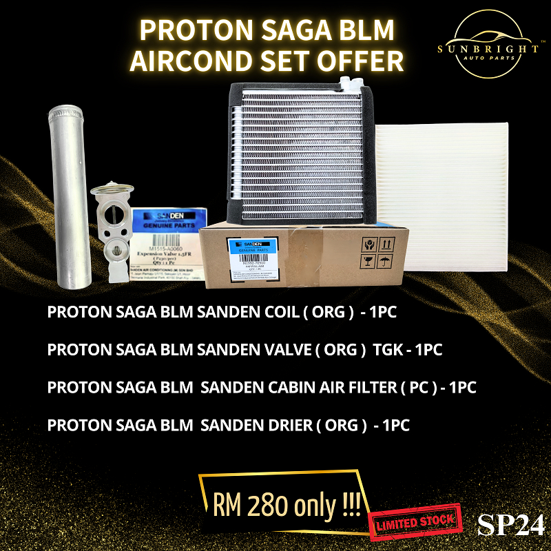 PROTON SAGA BLM SANDEN COIL ( ORG ) + VALVE ( ORG ) + CABIN AIR FILTER ...