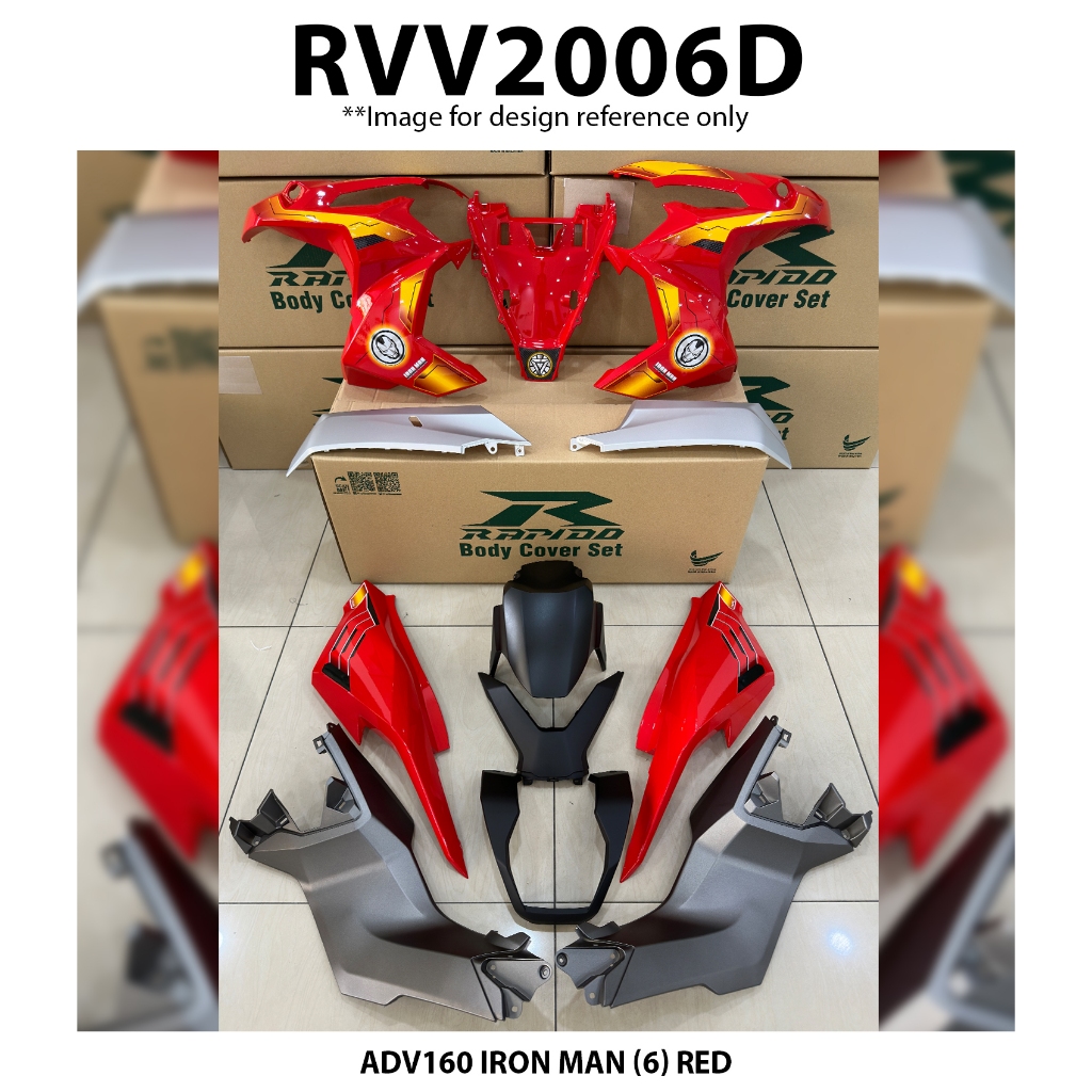 Cover Set Rapido Honda ADV160 ADV 160 IRON MAN (6) Red Motor Body Set ...