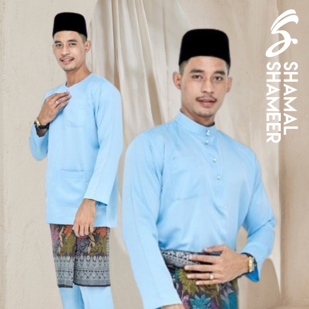 BAJU MELAYU BABY BLUE COLOUR TELUK BELANGA / CEKAK MUSANG 2024 TIADA ...