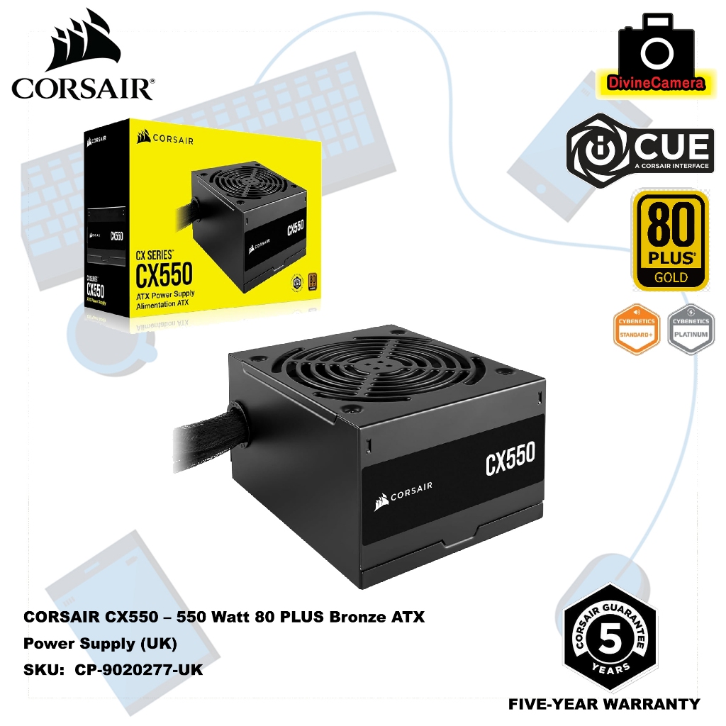 CORSAIR CX550 – 550 Watt 80 PLUS Bronze ATX Power Supply (UK) | Shopee Malaysia