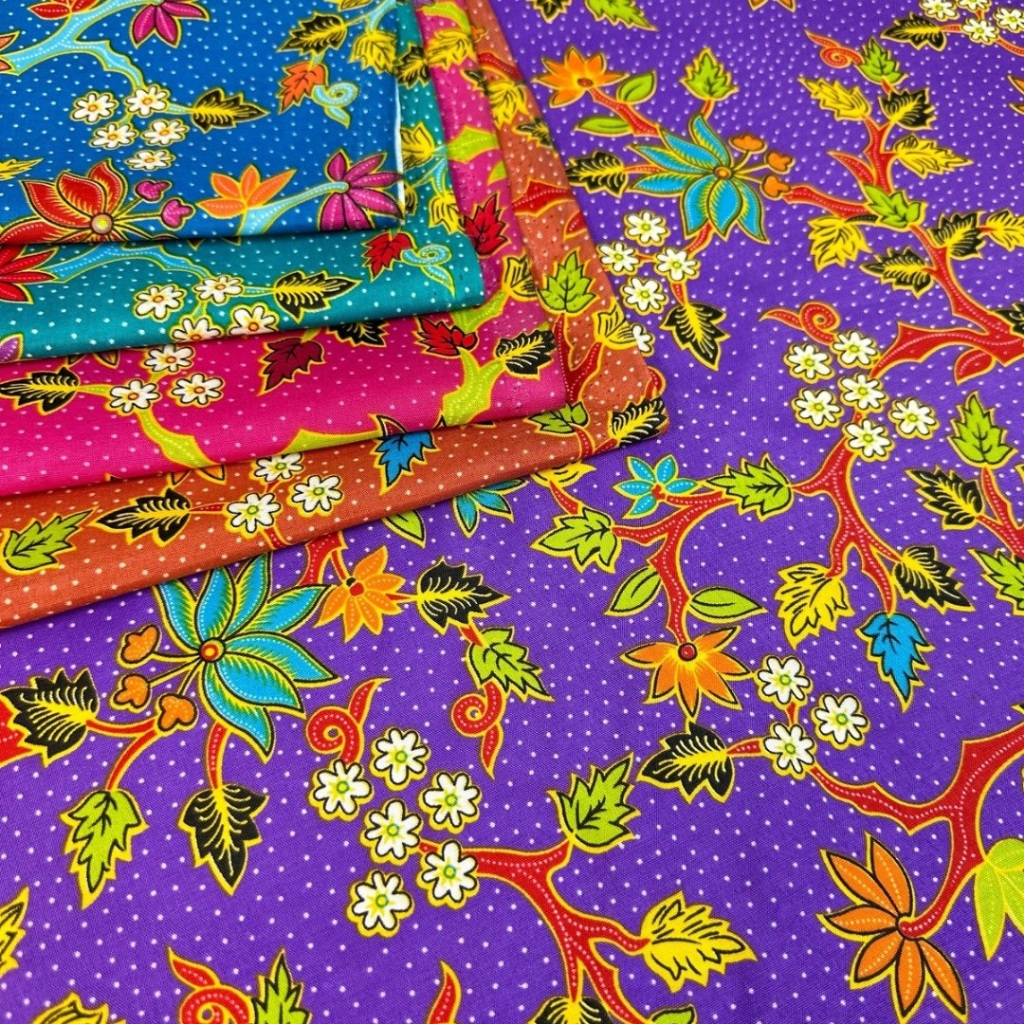 [Ready stock] kain tetron cotton bunga（TC cotton）kain pasang meter ...