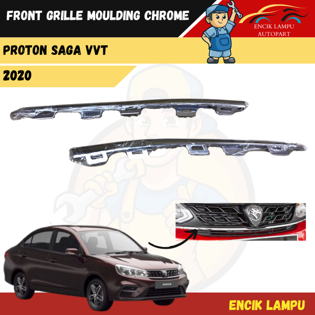Front Grille Bumper Moulding Chrome Original Proton Saga VVT 2020 100% ...