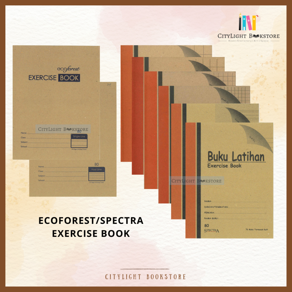 [CITYLIGHT] Stationery: Exercise Book / Buku Tulis 80 pages (Single ...