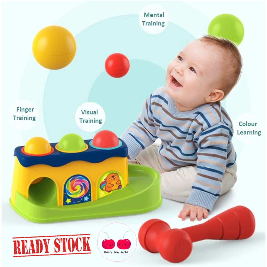Huanger Knock Box Baby Hammer and Ball Knocking Ball Toys Hand-eye ...