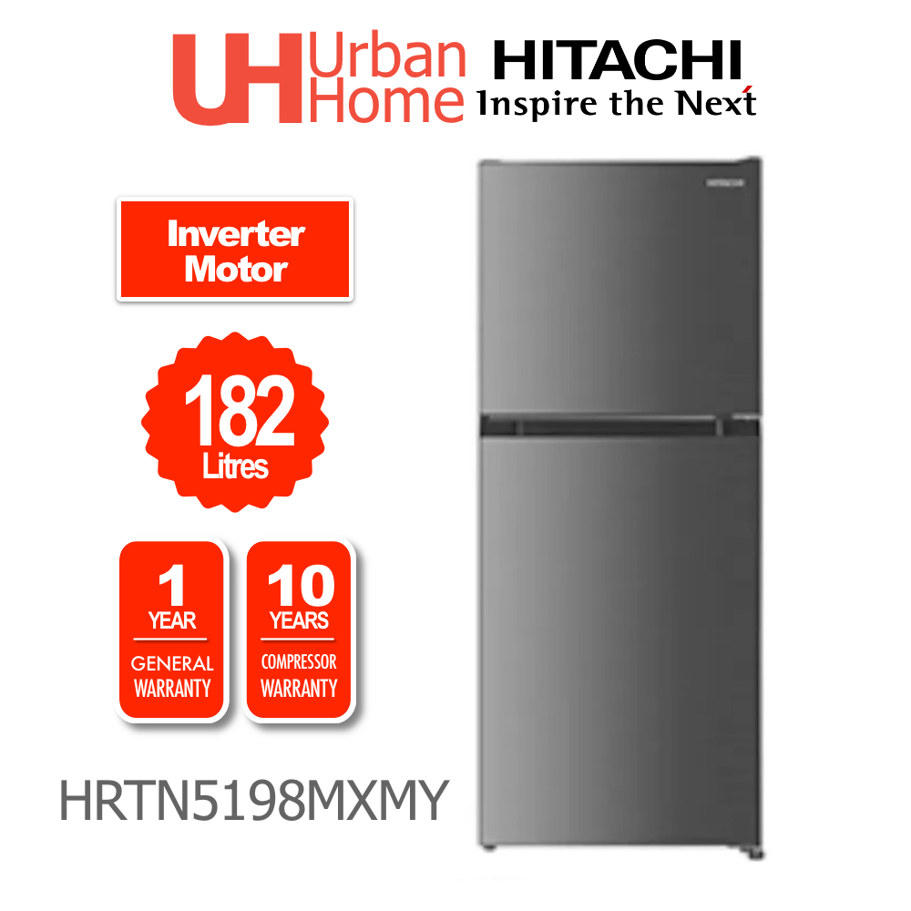 Hitachi 2 Door New Stylish Inverter Refrigerator Peti Sejuk ( 182L ) HRTN5198MXMY | Shopee Malaysia