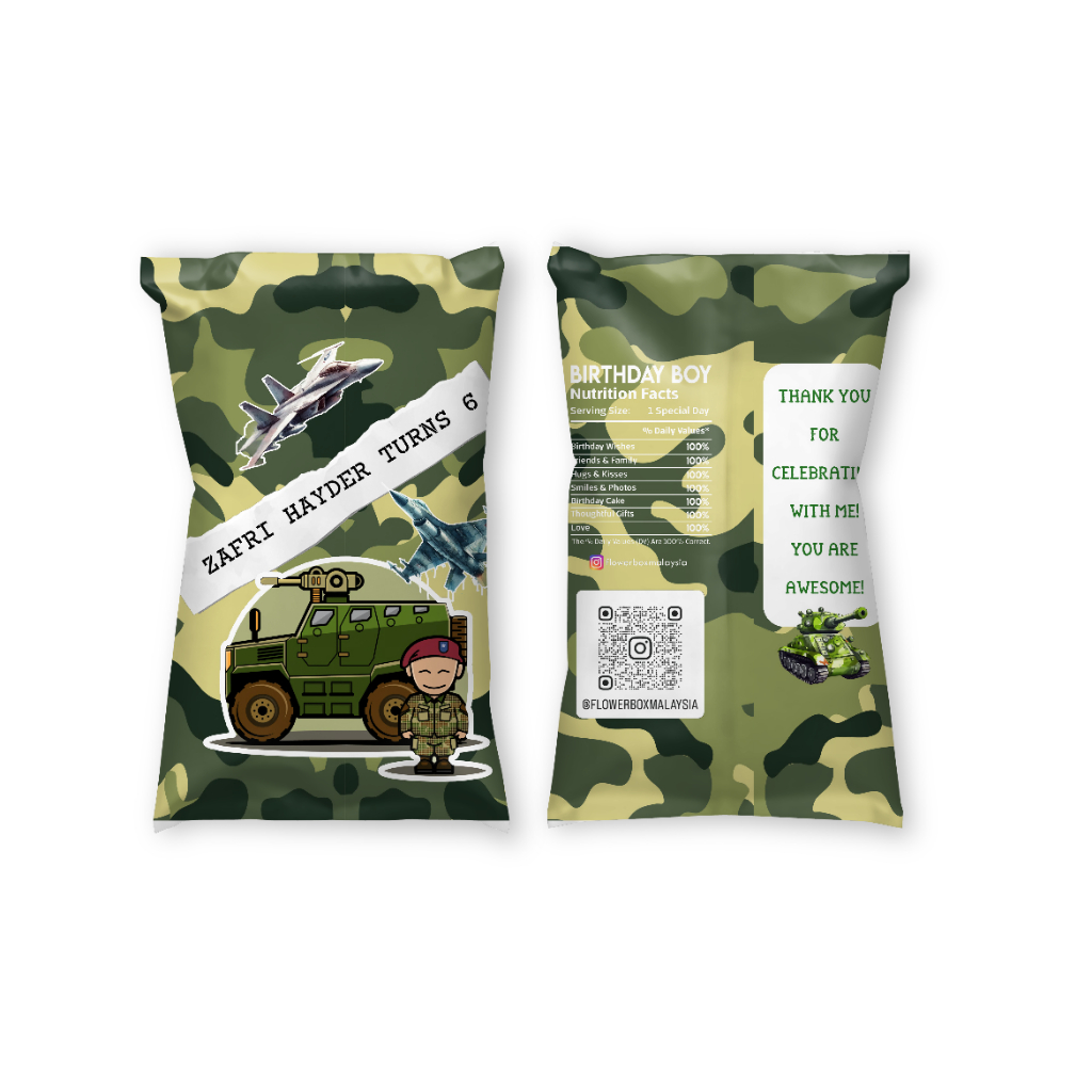 Army Military Askar Theme Paperbags Bottle Label Activity Books ...