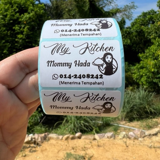 5x3CM CUSTOM STICKER PRODUK VENDOR KUIH KEK BAHULU AIR | Shopee Malaysia