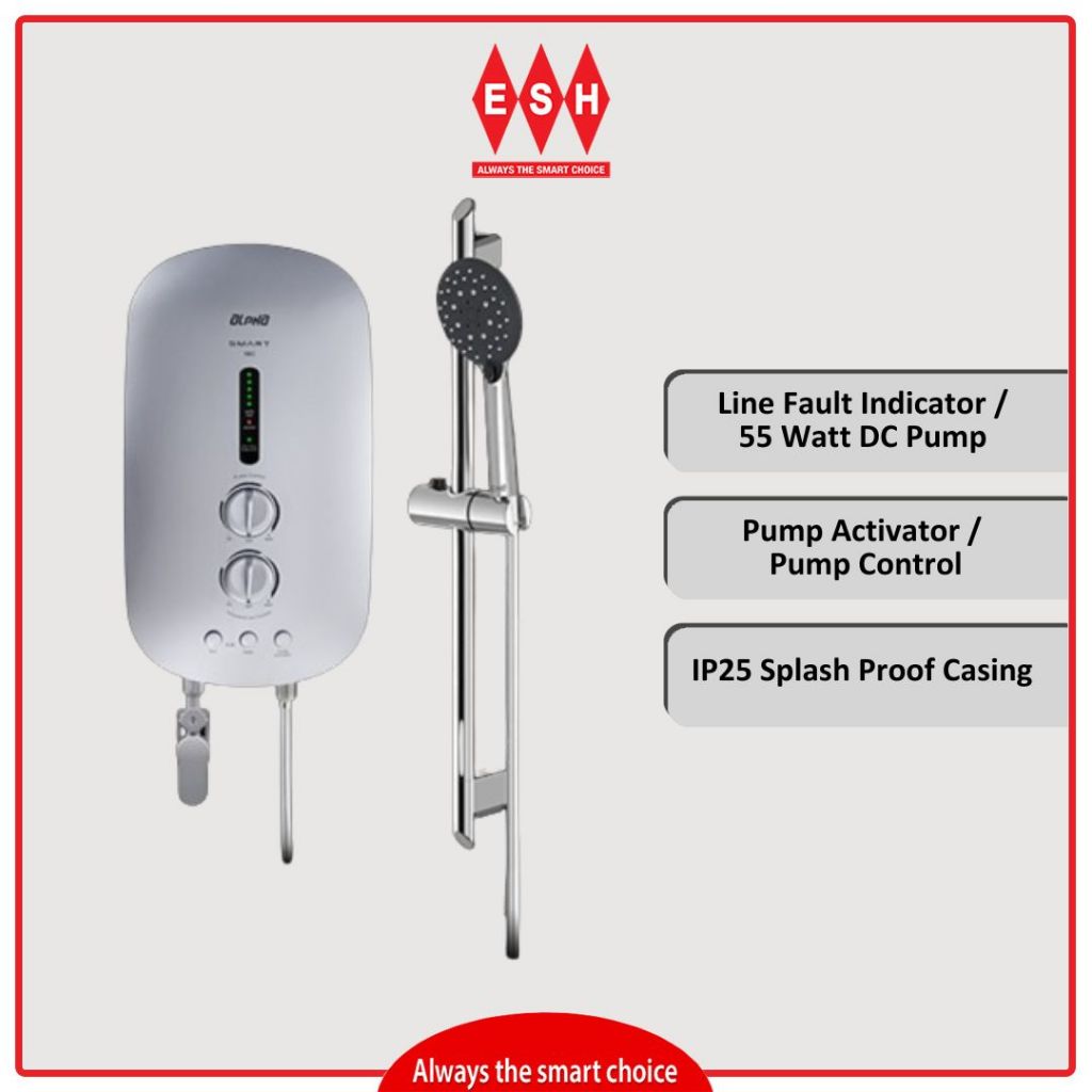 Alpha SMART 18i Instant Water Heater with DC Pump (Silver) | ESH ...