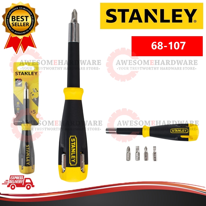 STANLEY STMT68107 68-107 FIBERGLASS MULTI-BIT SCREWDRIVER SET WITH ...