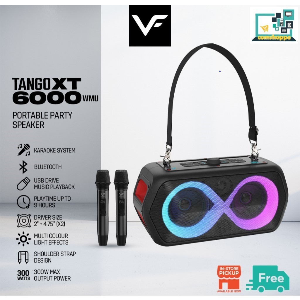 Vinnfier VF Tango XT 6000 Portable Karaoke bluetooth speaker 300W Party ...