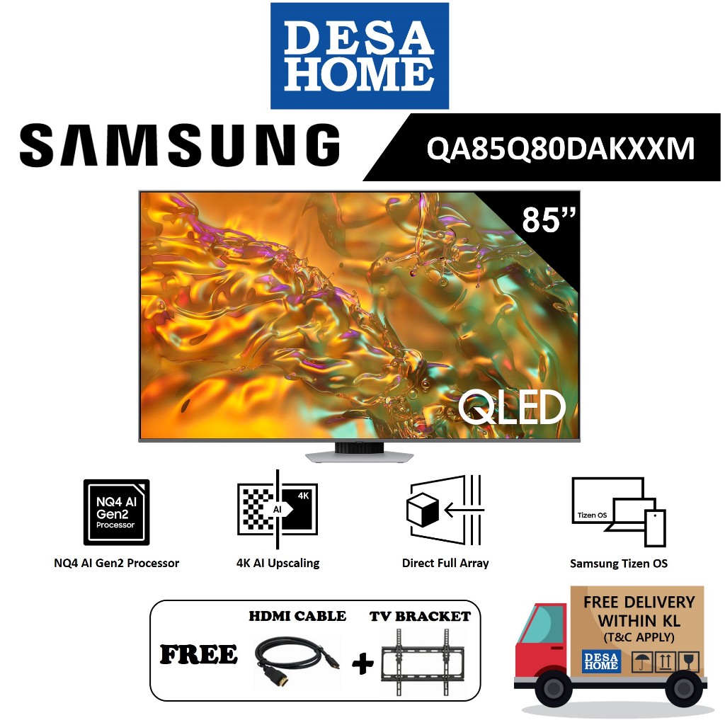 (FOC SHIPPING WITHIN KL & GIFTS)SAMSUNG QA85Q80DAKXXM REPLACE QA85Q80CAKXXM 85'' QLED 4K SMART ...