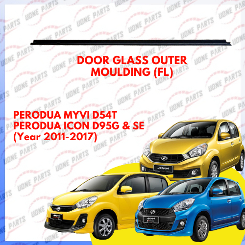 🔥PERODUA MYVI D54T/ ICON D95G & SE DOOR GLASS OUTER MOULDING (Year 2011 ...