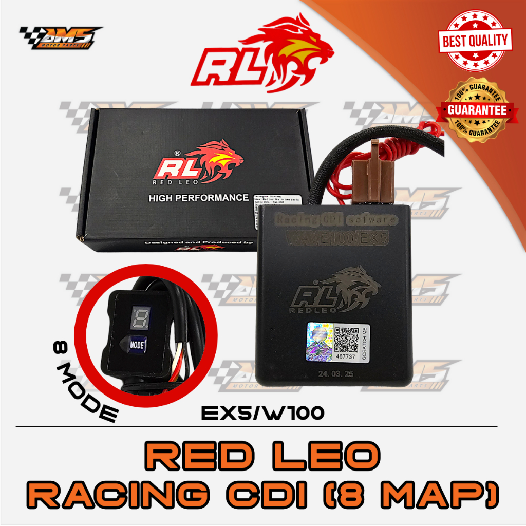 EX5/W100 RED LEO RACING CDI (8 MAP) WITH BUTTON MODE | Shopee Malaysia