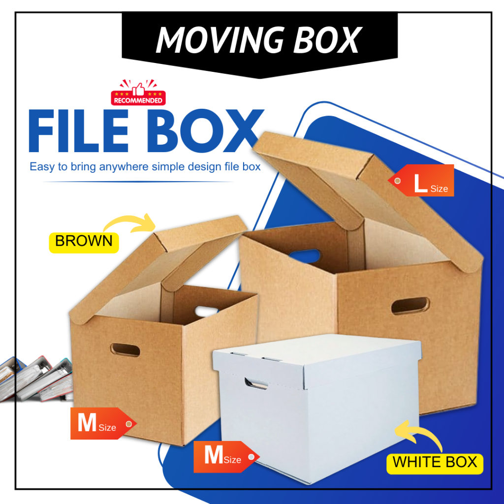 Document File Box Moving Box Office Box Home Storage Box Kraft Paper ...