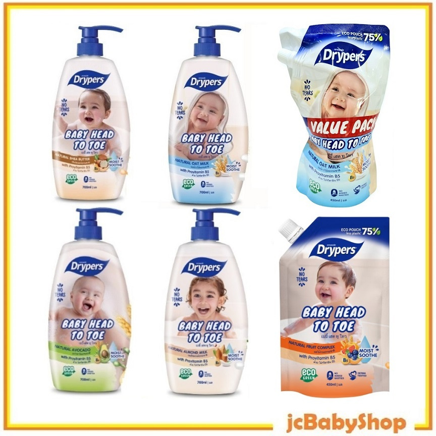 Drypers Baby Head To Toe/Baby Bath/Shampoo / Head to Toe Refill pack ...