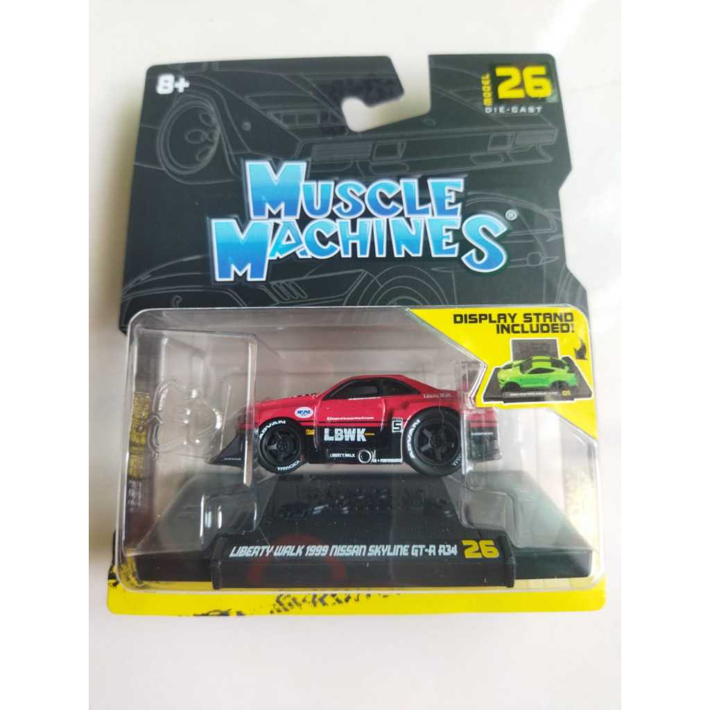 Maisto Muscle Machines Liberty Walk 1999 Nissan Skyline GT-R R34 Red ...