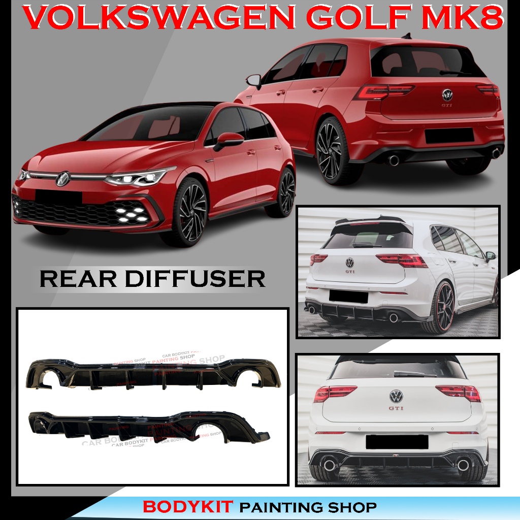 VOLKSWAGEN GOLF MK8 GTI MAXTON STYLE SINGLE EXHAUST REAR BUMPER ...