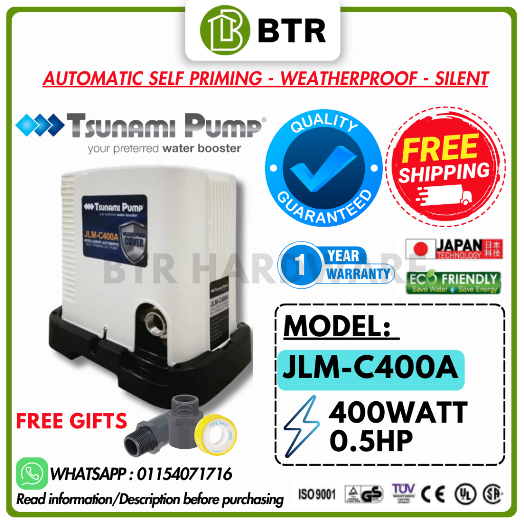 FREE DELIVERY* Tsunami Water Pump Automatic (0.5HP) JLM-C400A Water ...