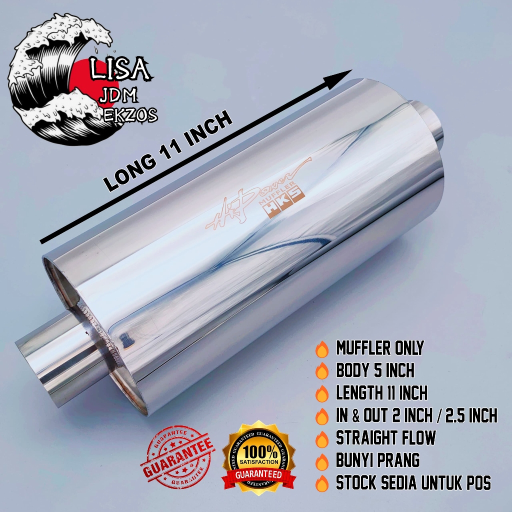 HKS Straight Flow Muffler 🔥Exhaust Universel Car Stainless Steel ...