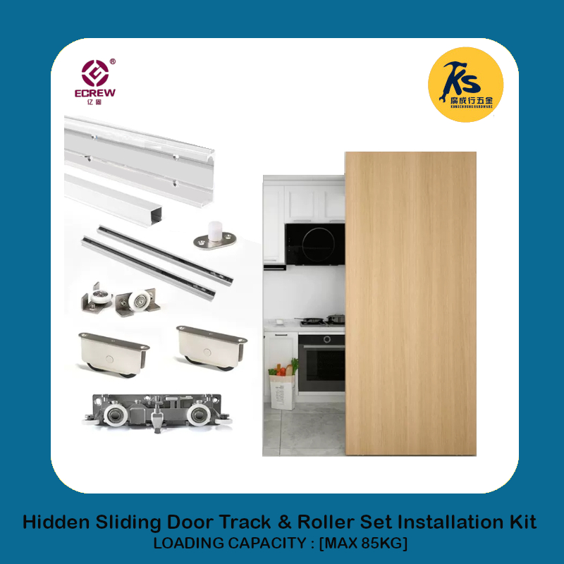 ECREW Premium Quality Hidden Sliding Door Track And Roller Set ...