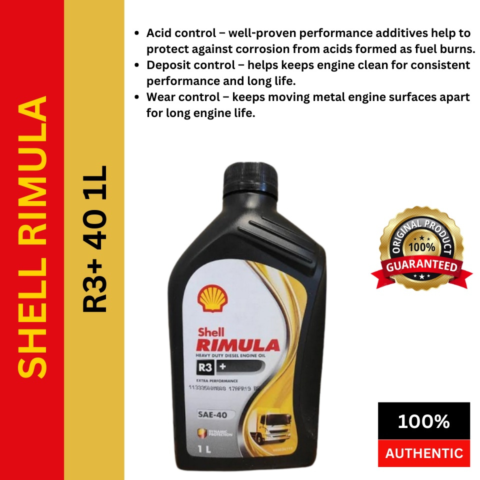 550044565 Shell Rimula R3+ 40 1 Litre Shell Heavy Duty Diesel Engine ...