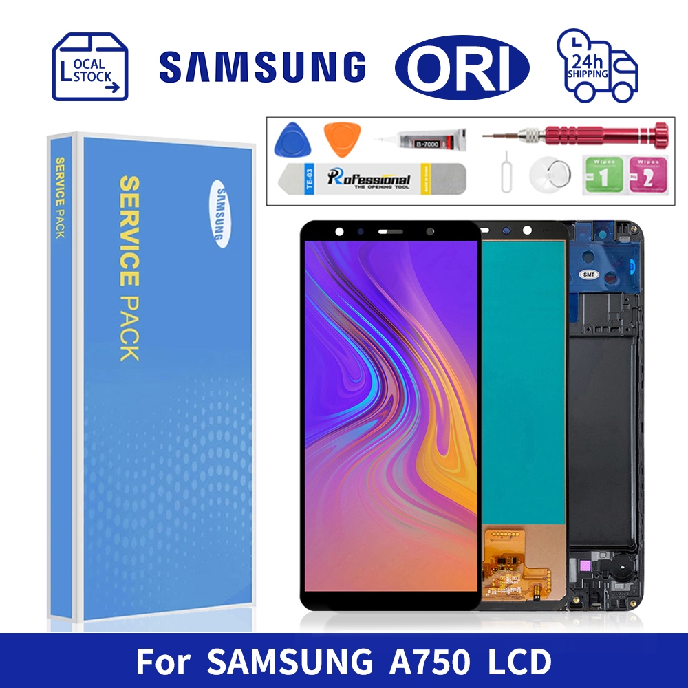 For Samsung A7 2018/ A750 (TFT) LCD Display Touch Screen Digitizer Assembly Replacement Part ...