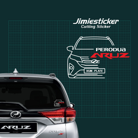 Sticker Kereta Perodua Aruz dan Ativa, Car Sticker. [Oracal High ...