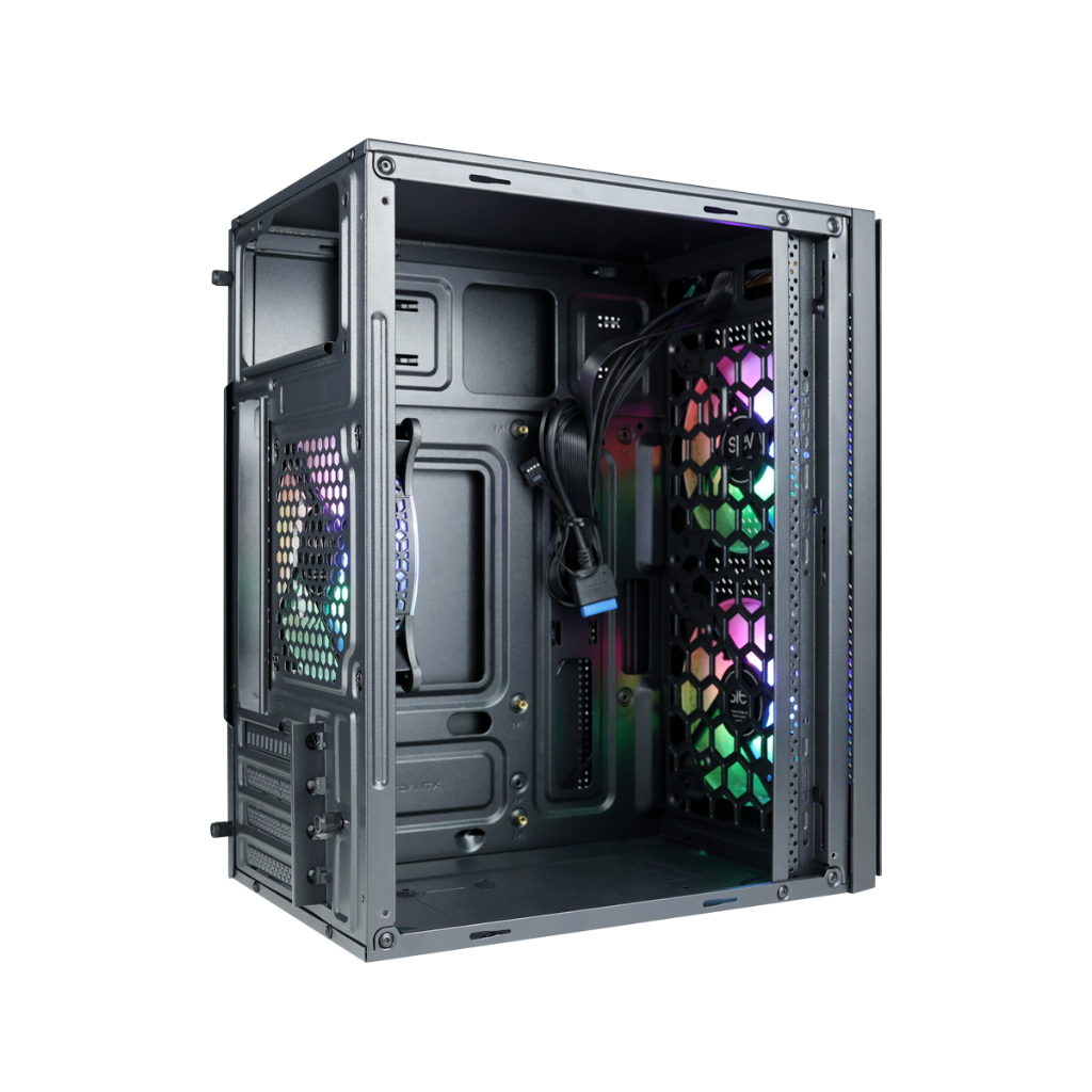 SLEVCASE INSIGHT MICRO ATX CASING / CASE WITH 3 PCS RGB FAN - BLACK ...