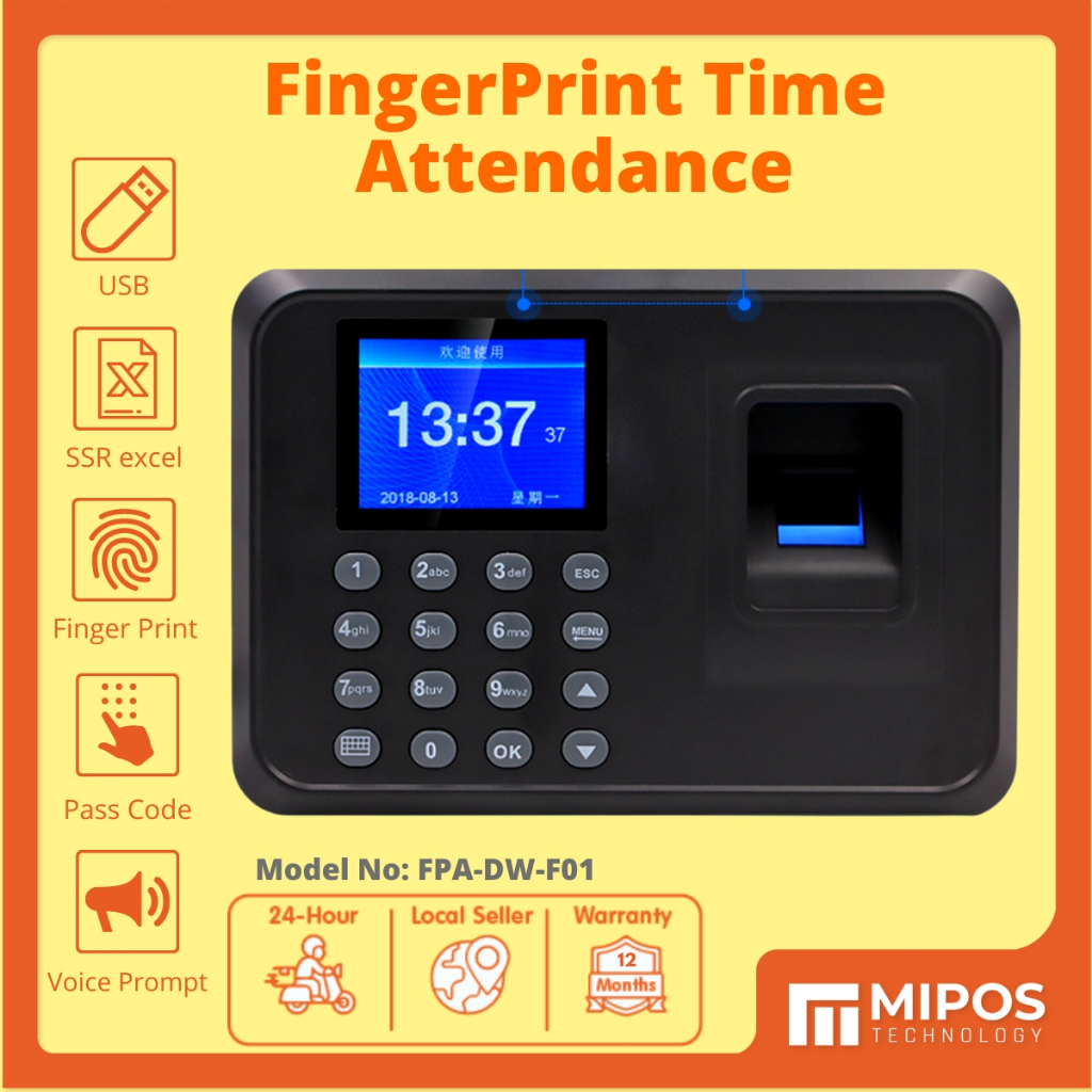 Fingerprint Attendance Machine/Punch Card Machine/Check-in/out Time ...
