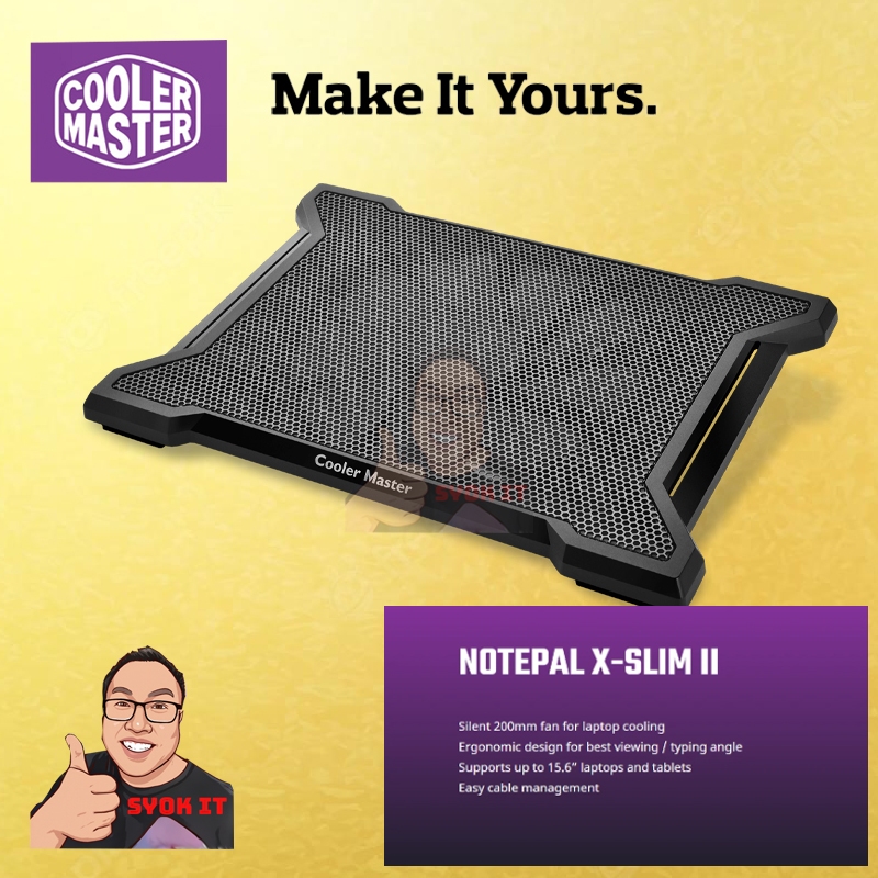 COOLER MASTER NOTEPAL X-SLIM II COOLER PAD WITH 20MM SILENT FANS AND ...