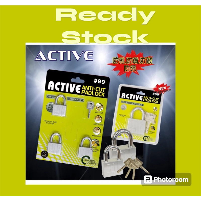 R.Stock ACTIVE Anti-Cut PadLock / Top Security Padlock / House Lock ...