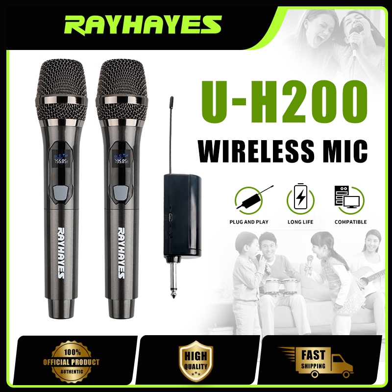 RAYHAYES Professional Wireless Microphone UHF Dual Handheld ...