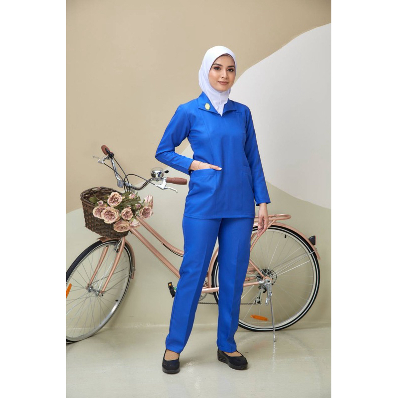 Uniform KPJ nurse murah ready stock berkualiti cantik biru | Shopee ...
