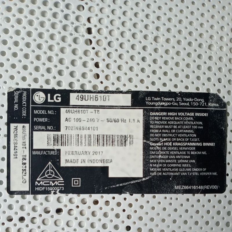 LG 49UH610T MAIN BOARD EAX66943504(1.0) POWER BOARD EAX66923201(1.4 ...