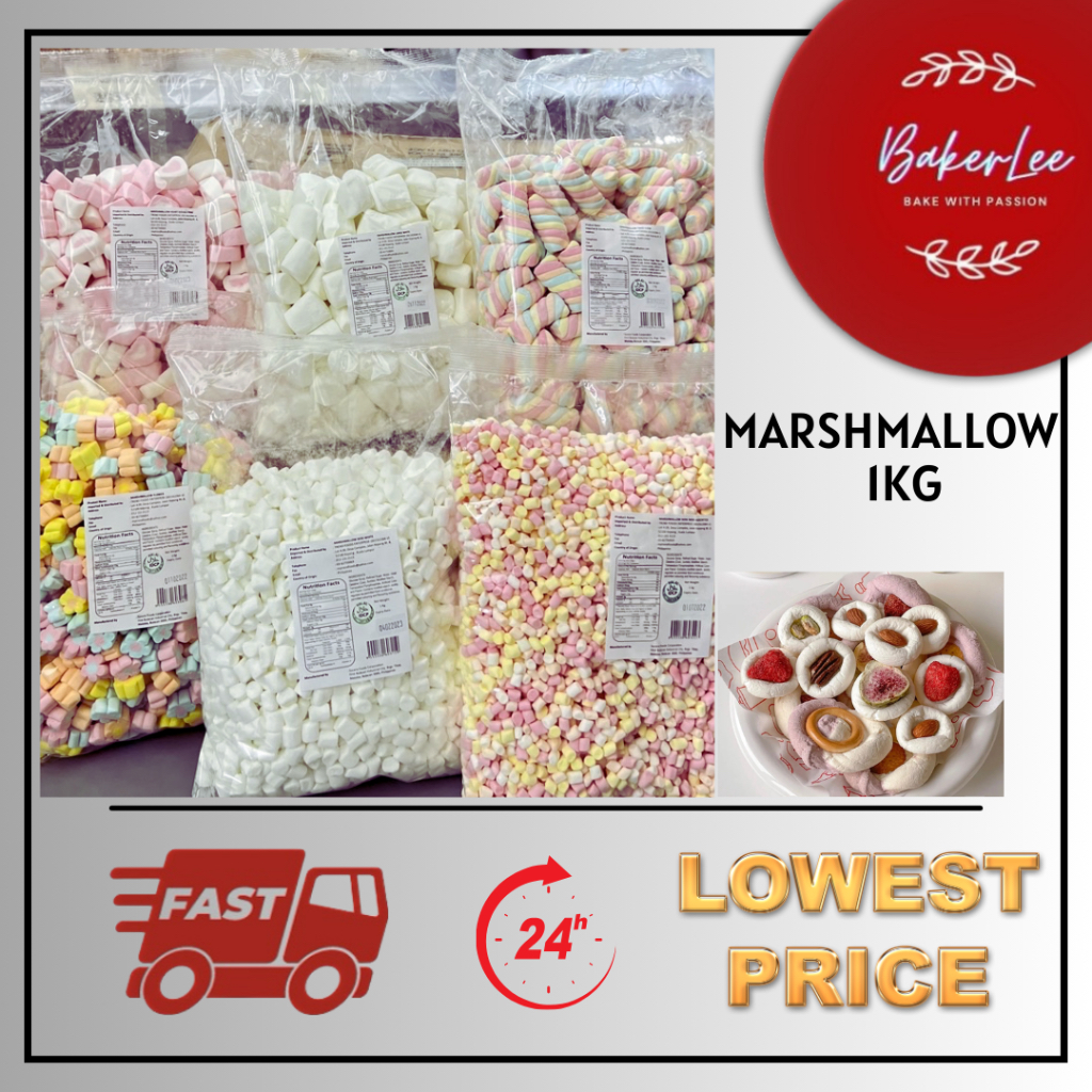 PREMIUM MARSHMALLOW 1KG 棉花糖【HALAL】FRESHNESS GUARANTEED NEW STOCK ...