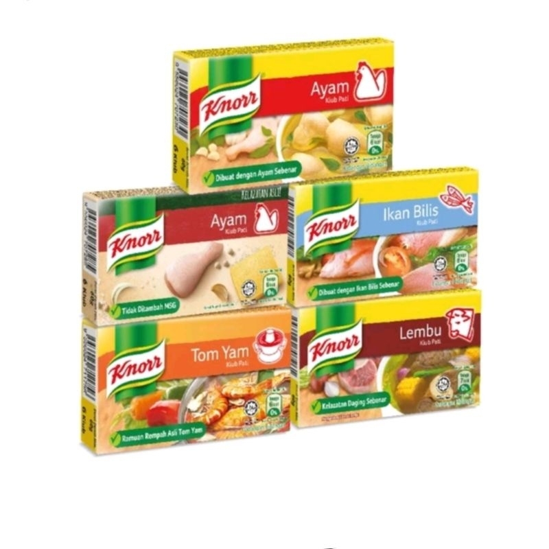 KNORR Seasoning Cube 6 Cubes 60g Kiub Pati Ayam Chicken l No MSG ...